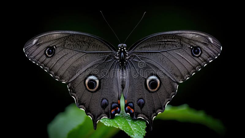 A Black Butterfly with White Spots on Its Wings. Stock Photo - Image of ...
