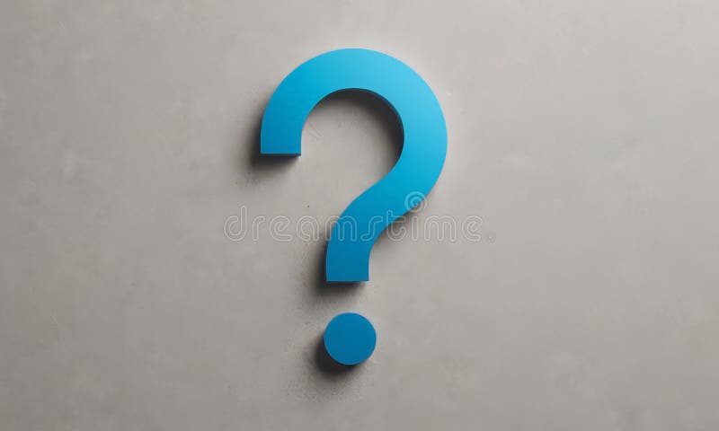 Blue Question Mark with Smaller Blue Dot Below it is Centered Against ...