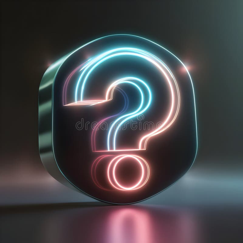 Illuminated Inquiry: Neon Question Mark. AI Generated Stock ...