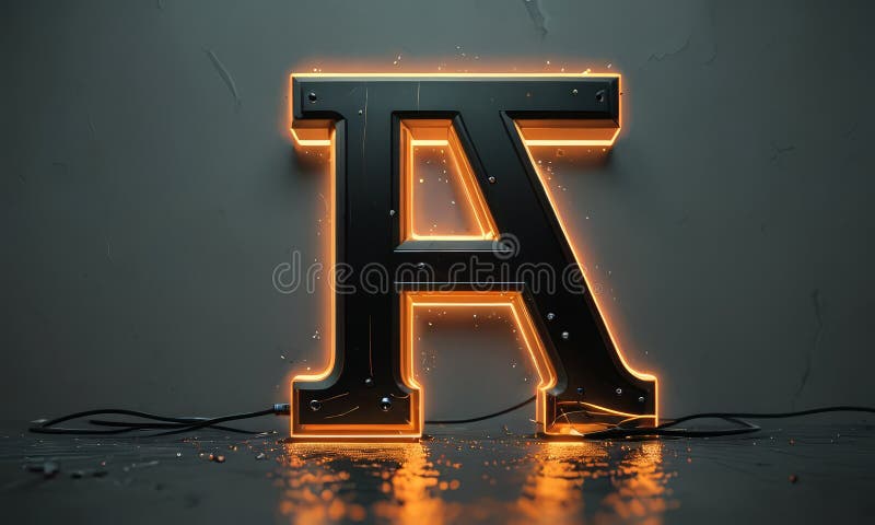 Large, Illuminated Letter "a" with Reflective Surface Below, Set ...