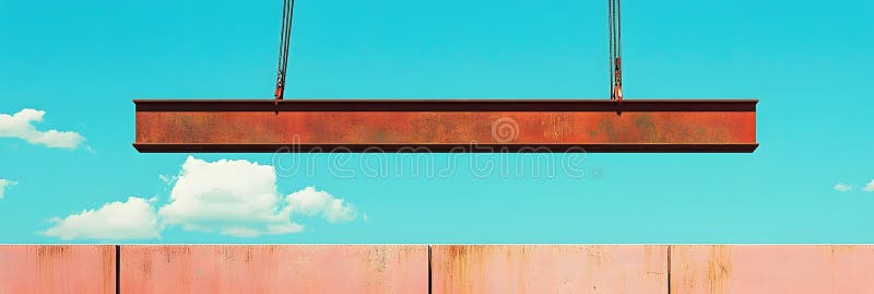 Rusty Metal Beam Suspended in Air Stock Illustration - Illustration of ...