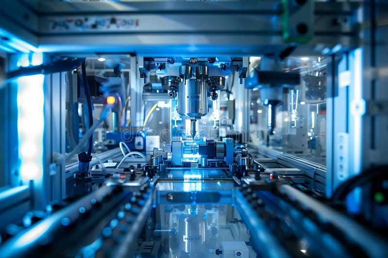 Large-Scale Drilling and Sewing Machines in Operation Stock ...