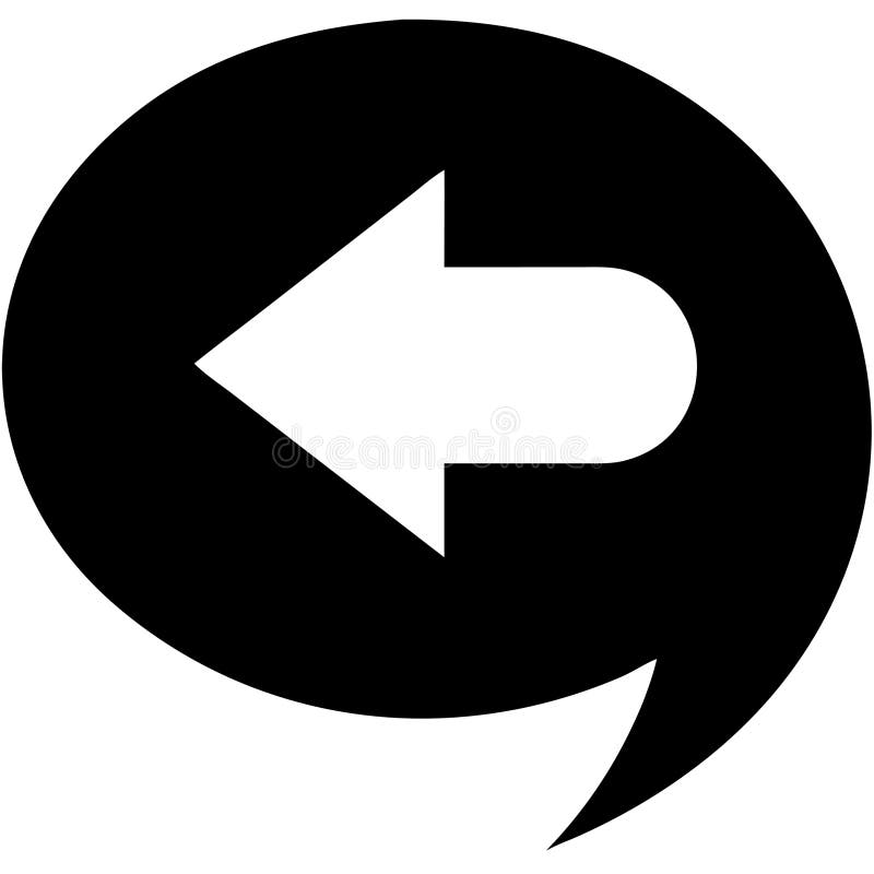 Left Turn Arrow Symbol Inside Speech Bubble for Directional Navigation ...