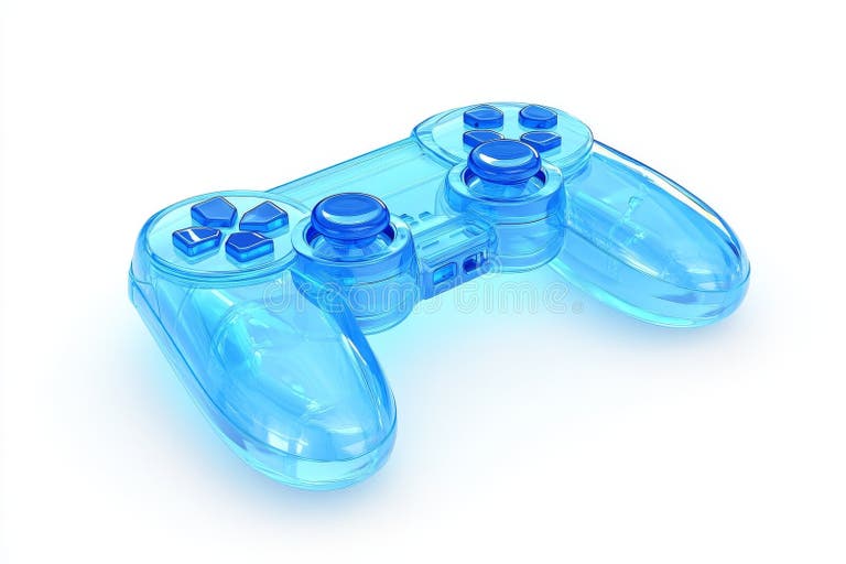 The Image Features a Light Blue Video Game Controller with a ...