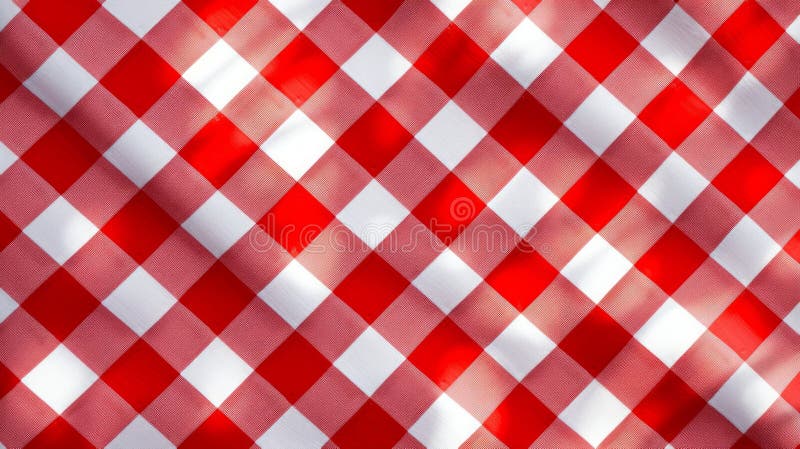 A Vibrant Red and White Checkerboard Pattern. the Design Evokes a Sense ...