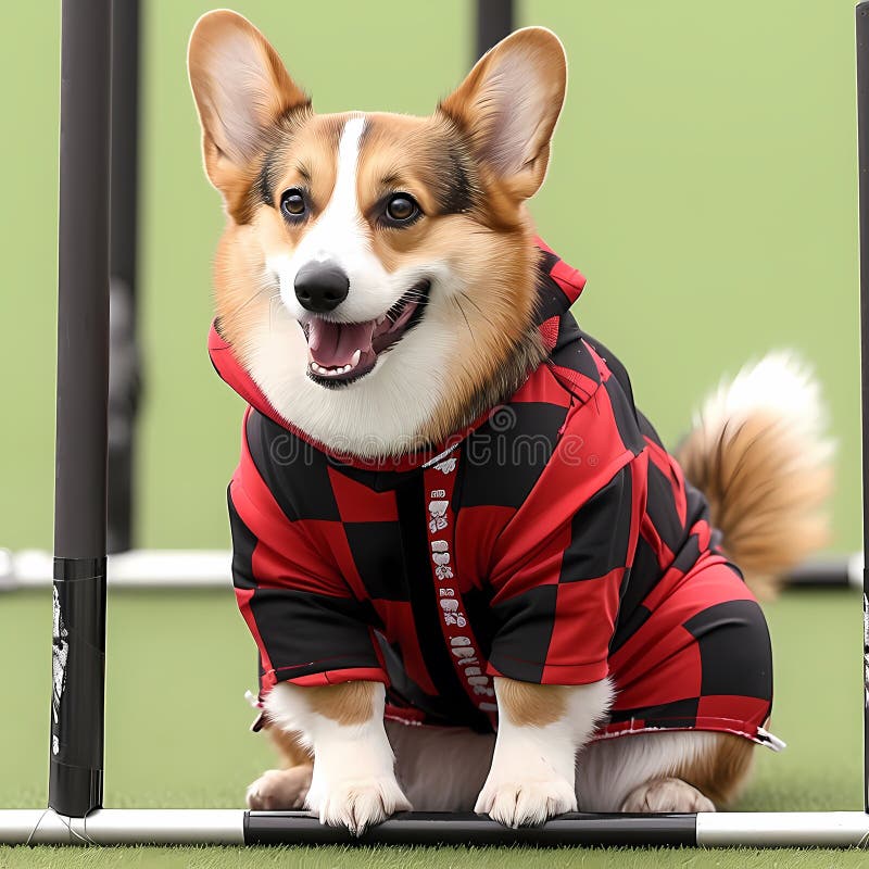 Funny Corgi in Adorable Ninja Costume Stock Illustration - Illustration ...