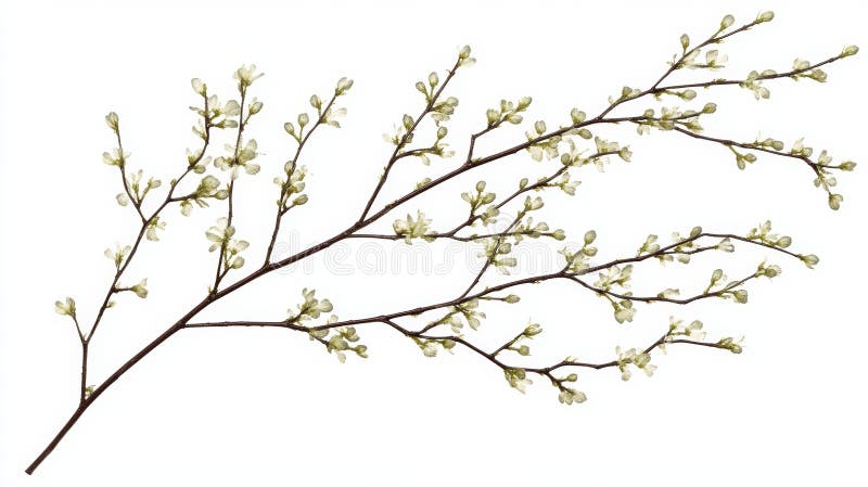 The Image Features a Lone, Shriveled Twig Set Against a Spotless ...