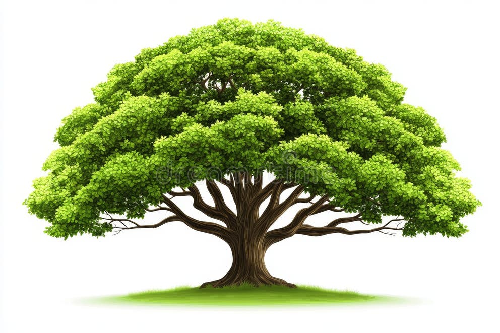 The Image Features a Lush Green Tropical Tree Standing Alone with a ...