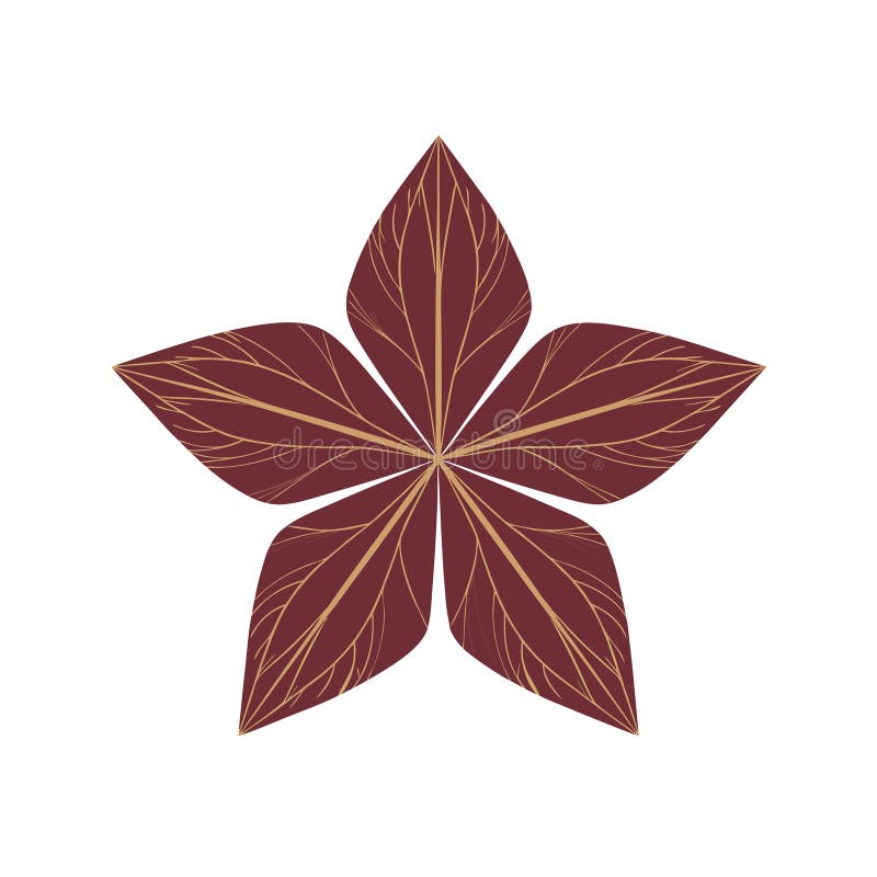 Maroon Five-Point Leaf Design Vector for Nature and Art Projects Stock ...
