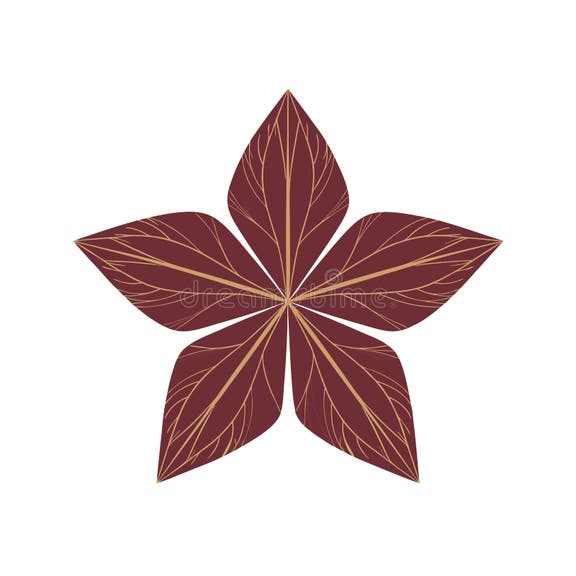 Maroon Five-Point Leaf Design Vector for Nature and Art Projects Stock ...
