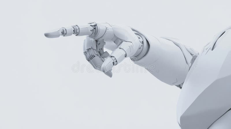 The Image Features a Mechanical Robotic Hand in a Dynamic Pose ...
