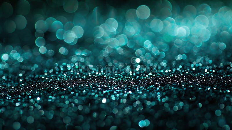 Abstract Teal Bokeh Lights Sparkling on Dark Background for Dreamy ...