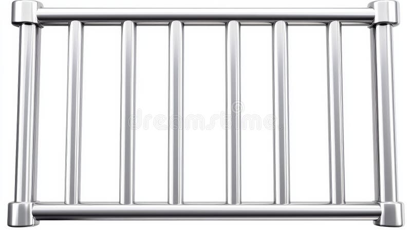 The Image Features a Metal Prison Gate Isolated on a White or ...
