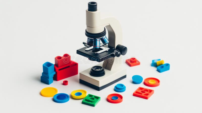 A Colorful Microscope Sits Surrounded by Vibrant Building Blocks. this ...