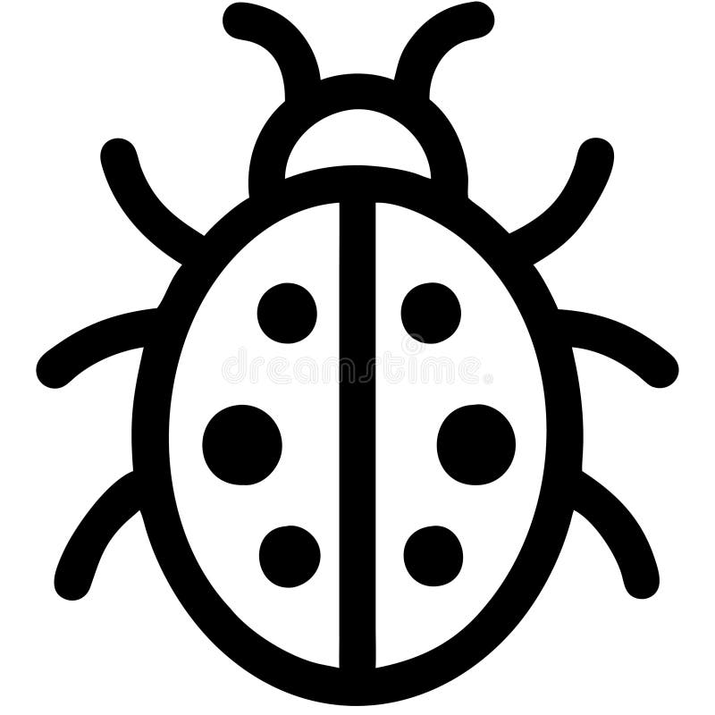 Ladybug Vector Insect Outline for Design and Decoration Projects Stock ...