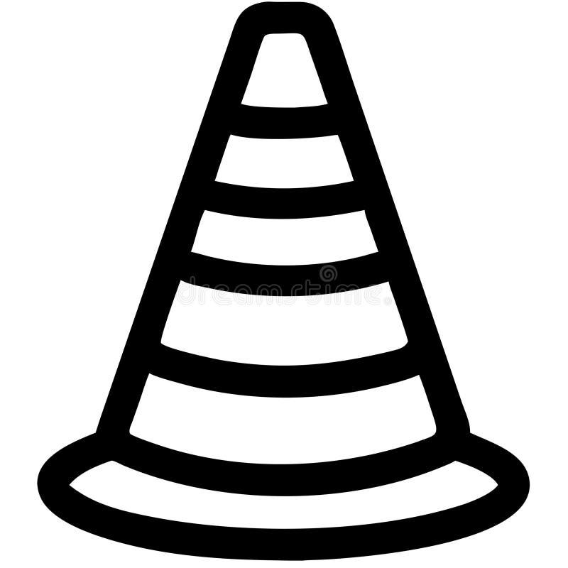 Vector Outline Traffic Cone for Safety Signage and Construction Site ...
