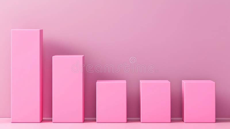 Pink Growth Bar Chart Displaying Business Progress Against a Soft Pink ...