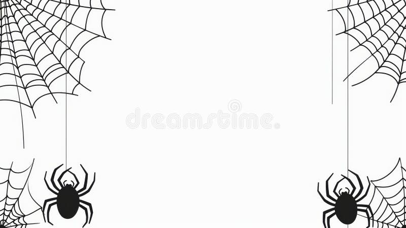 Spider Web Border with Spiders, Generative AI Stock Illustration ...