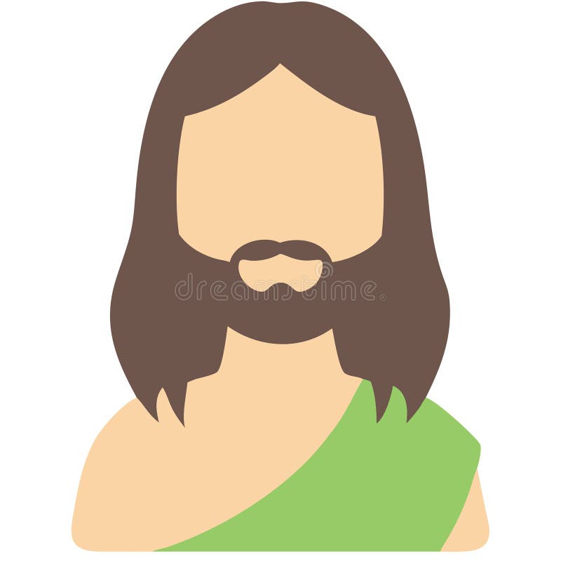 Ic Jesus Figure Minimalist Vector Art with Green Robe Stock Photo ...