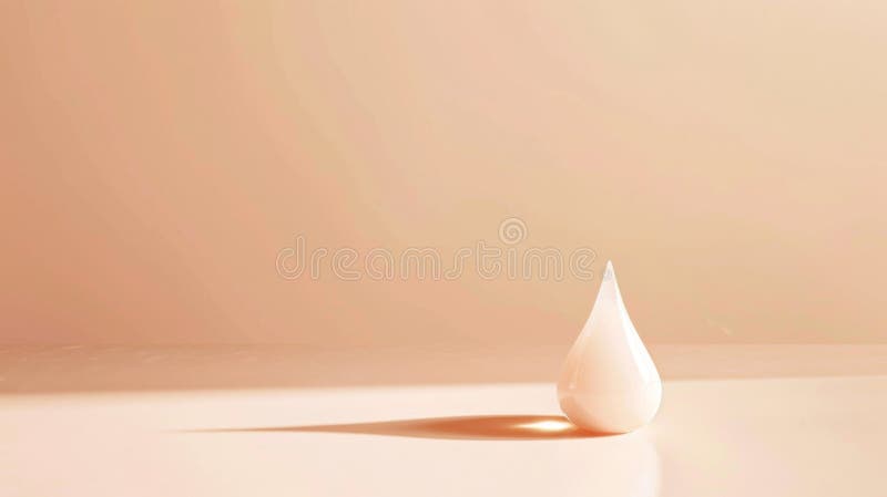 Minimalistic Artistic White Drop on Beige Background, Generative AI ...