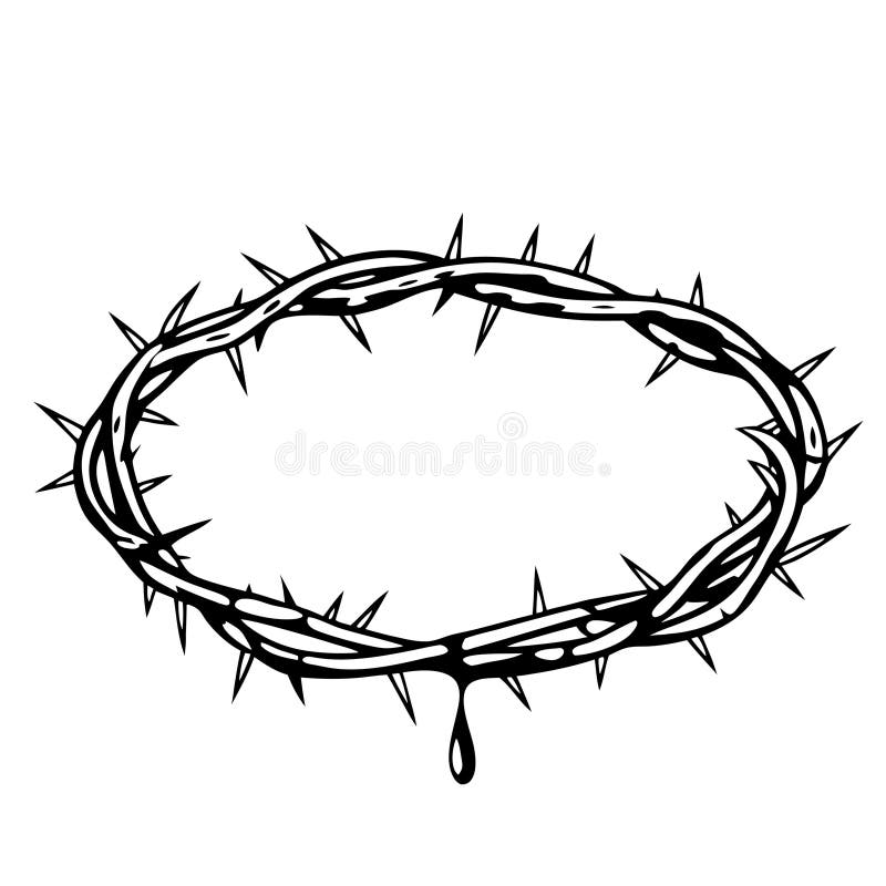 Crown of Thorns Vector Illustration Symbolizing Sacrifice and ...