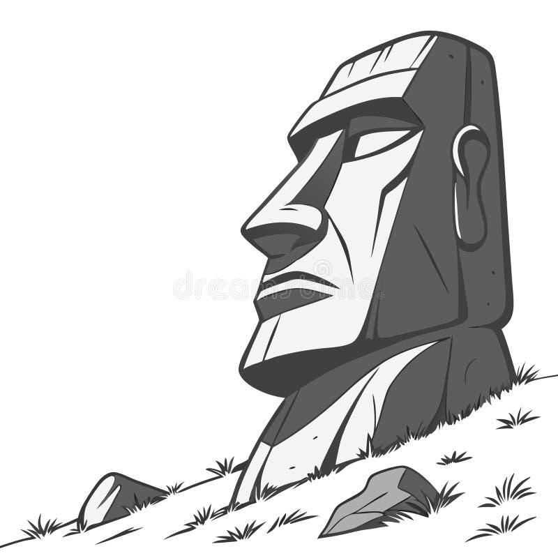 Moai Statue Vector Art Easter Island Monolith Illustration for Graphic ...