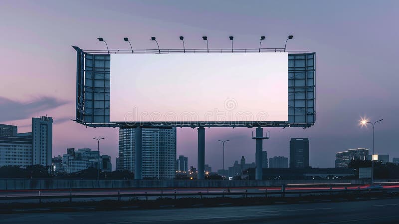 Large Billboard Mockup Outdoors Stock Image - Image of promotional ...