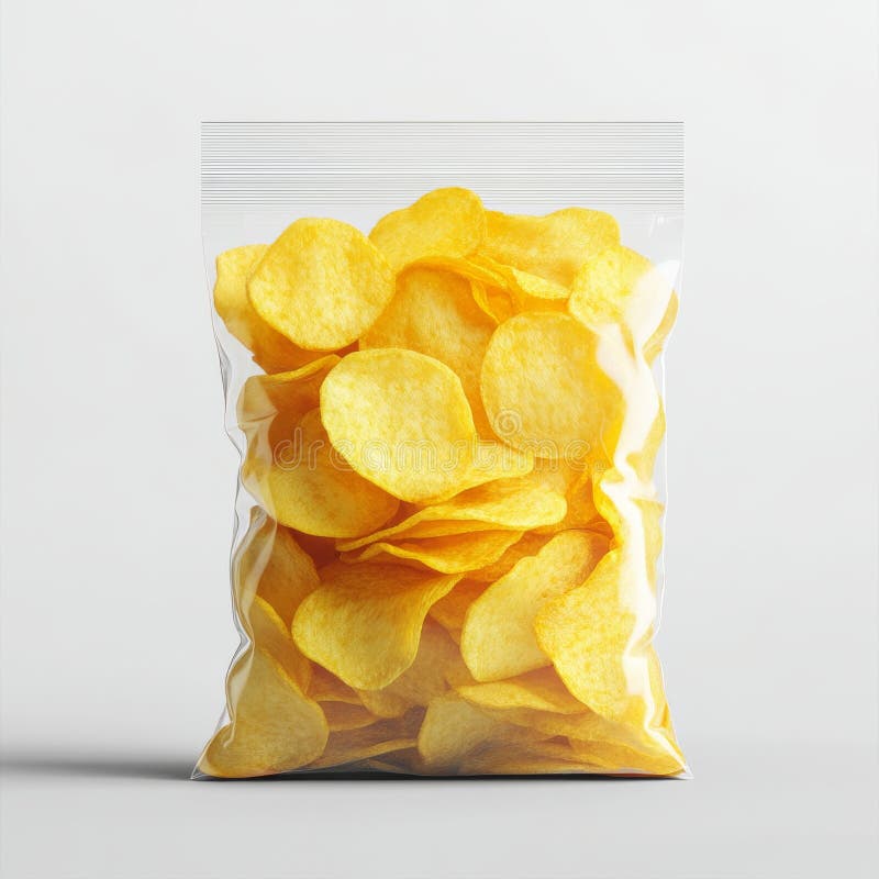 The Image Features a Mockup of a Clear Plastic Bag Packed with Potato ...