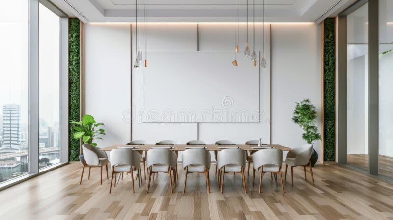 Modern Conference Room with City View, Generative AI Stock Image ...