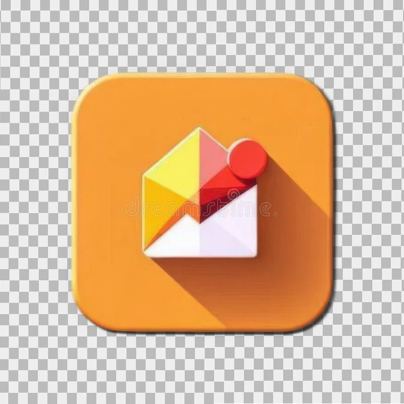 Stylish Email App Icon with Red Notification Badge Stock Illustration ...