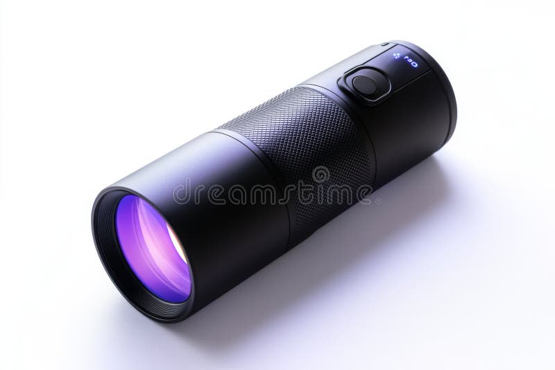 A Sleek Black Flashlight with a Purple Lens. Perfect for Outdoor ...