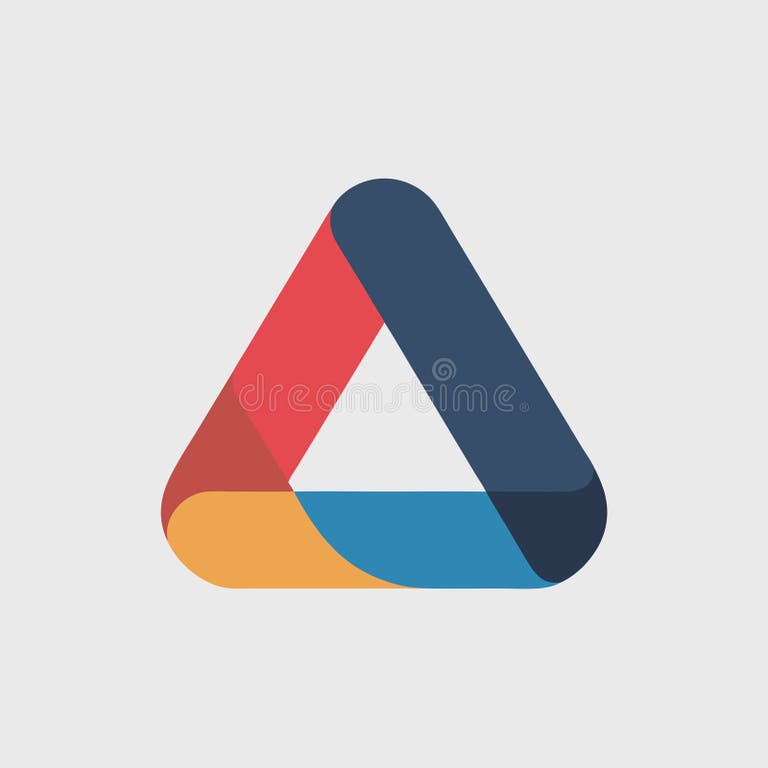 Geometric Triangle Logo Design Vector with Interlocking Colors Stock ...
