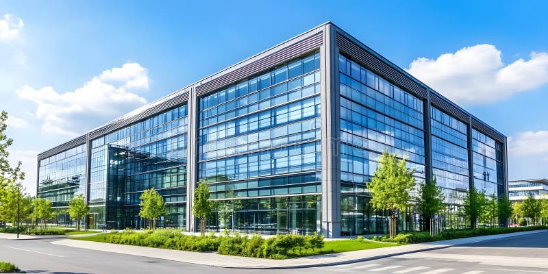 Modern Multi-story Glass Building Stock Illustration - Illustration of ...