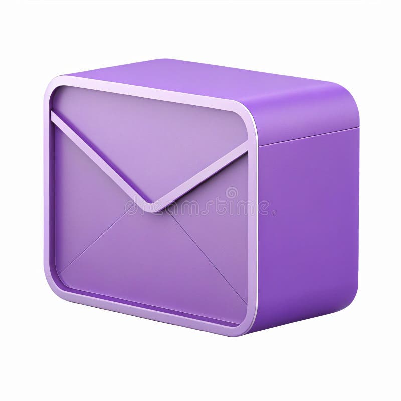 Purple Email Box Design with Transparent Background for Modern ...