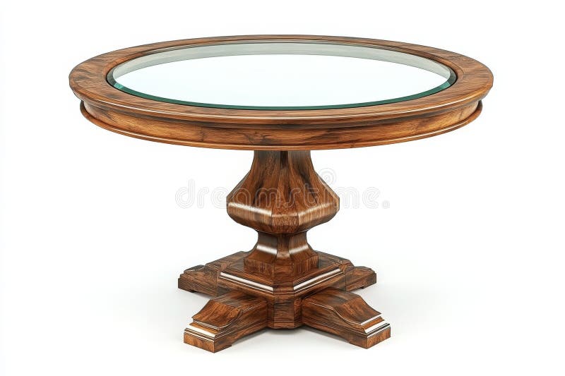 The Image Features a Modern Round Table Isolated on a White Background ...