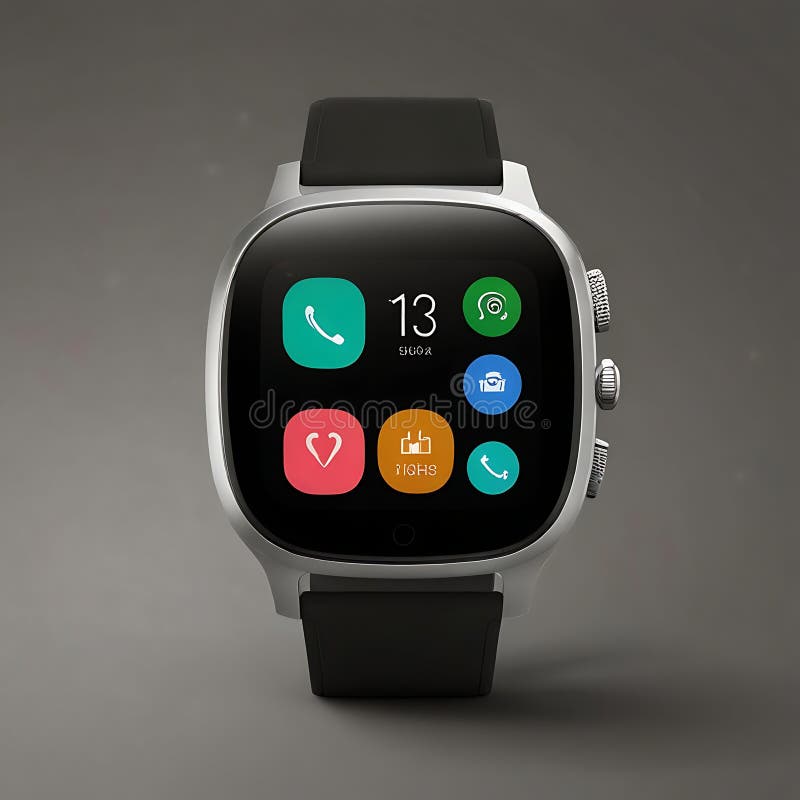 High Tech Smartwatch with Health Tracking Features Stock Illustration ...
