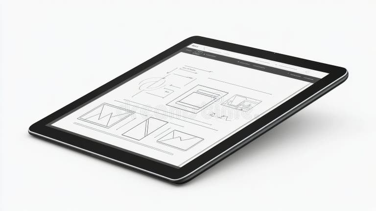 A Sleek Tablet Showcasing Digital Layouts and Designs. Perfect for ...