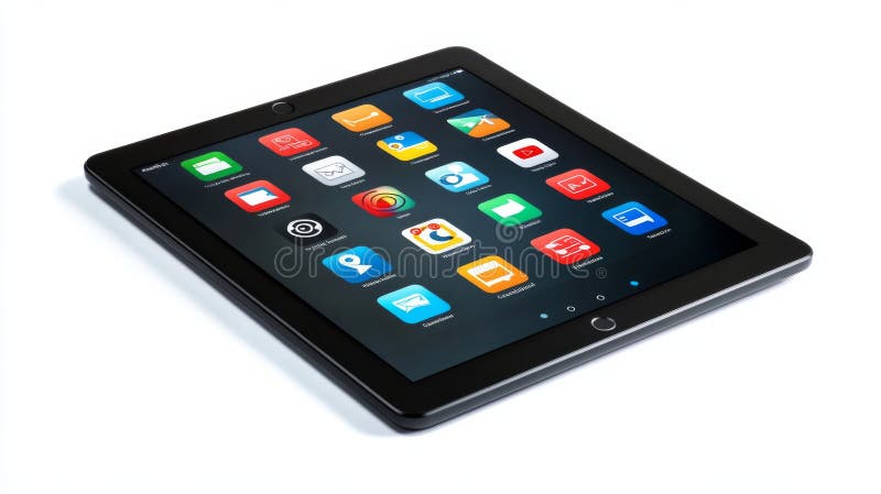 A Sleek Tablet Showcase with a Vibrant App Display. Modern Technology ...