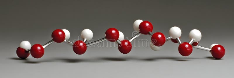 Molecular Model with Red and White Atoms Stock Illustration ...
