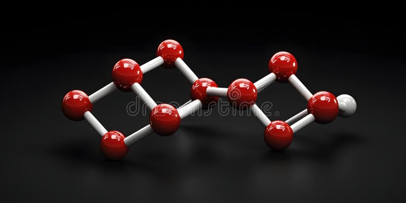 Molecular Structure Model with Red and White Spheres Stock Illustration ...