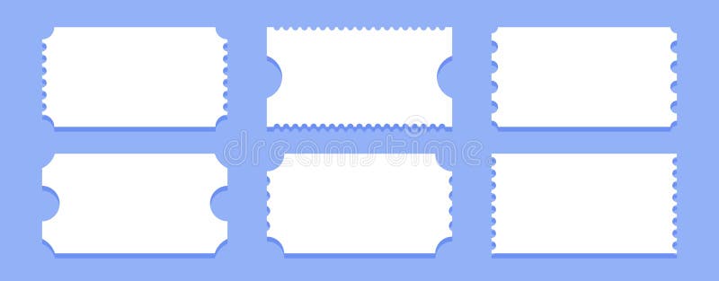 Various Blank Ticket Designs in Different Shapes and Sizes for Creative ...