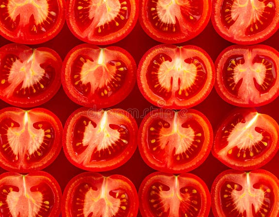 Halved Cherry Tomatoes Compact Grid Pattern Stock Illustration ...