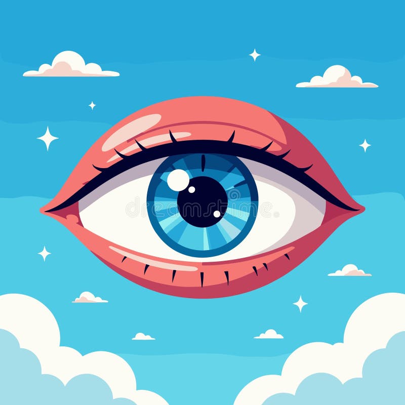 All Seeing Eye Celestial Vision Spiritual Symbol Sky Stock Illustration ...