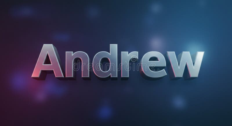 The Image Features the Name "Andrew" in a 3D Metallic Style with a ...