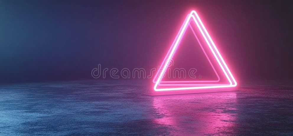 The Image Features a Neon Glowing Sci-fi Triangle Orange Shape Laser ...