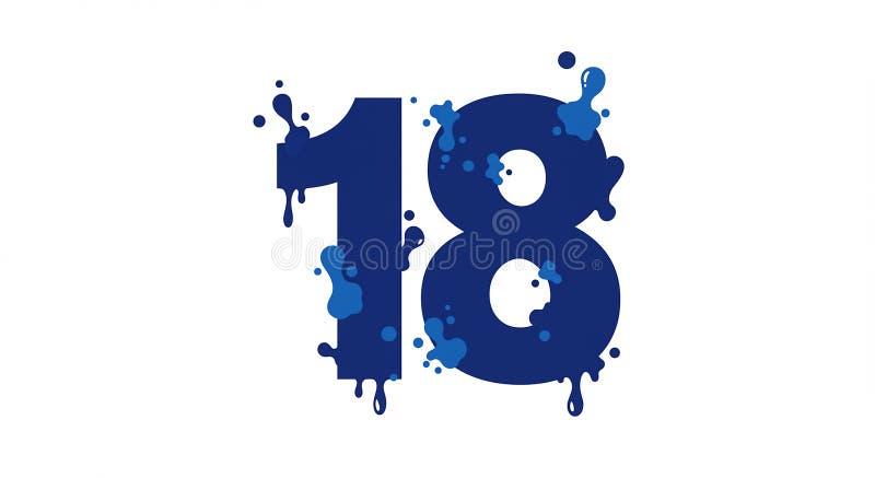 The Image Features the Number "18" in a Bold, Dark Blue Font. the ...