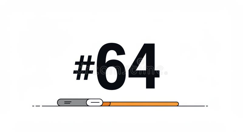 #64: Minimalist Number Design Stock Illustration - Illustration of ...