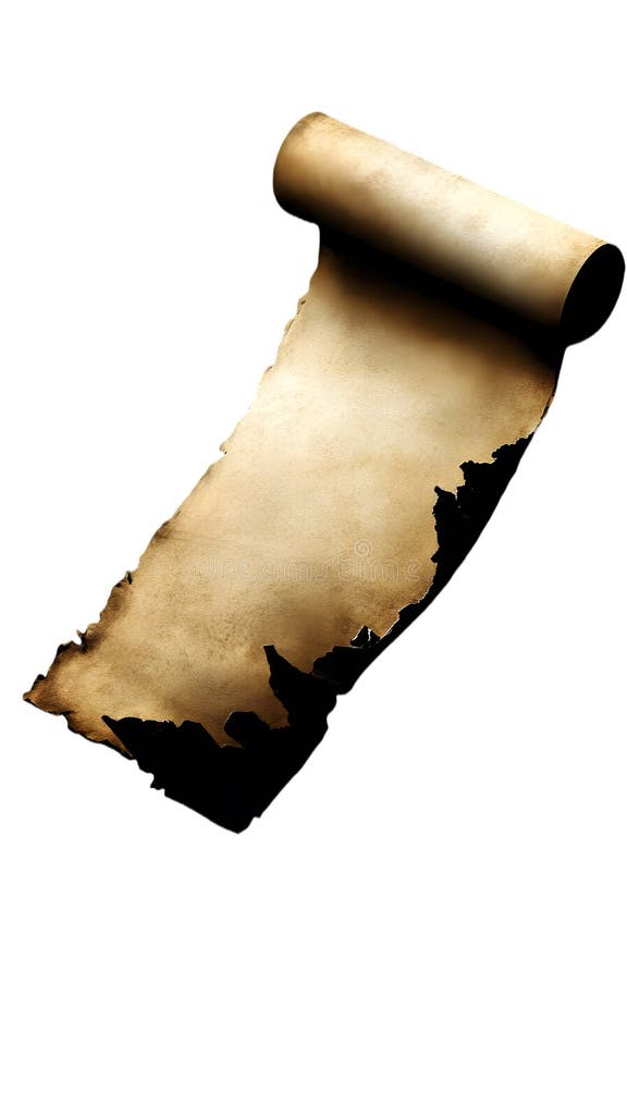 Ancient Parchment Scroll with Burnt Edges Stock Illustration ...