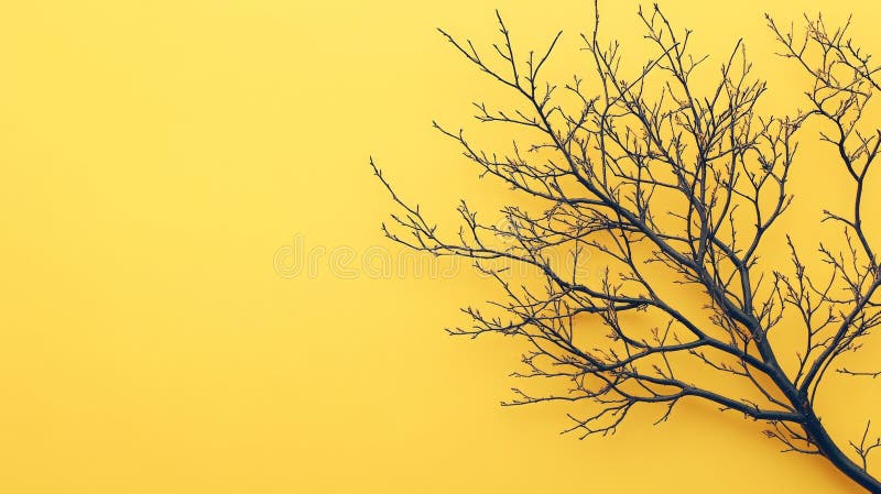 The Image Features an Organic Tree Branch Growing Against a Vibrant ...
