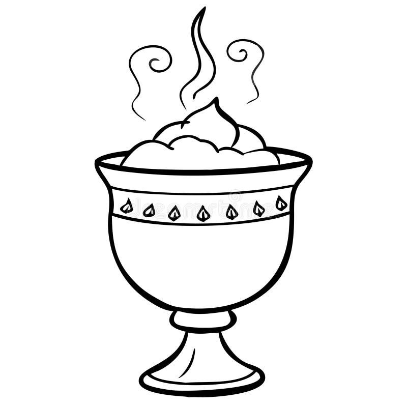 Ornate Chalice with Steam Symbolizing Warmth and Comfort in Simple ...